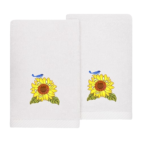 Click here for Linum Home Turkish Cotton Girasol Embellished 2-Pc... prices