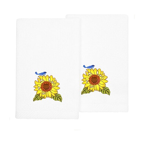 Click here for Linum Home Turkish Cotton Girasol Embellished 2-Pc... prices