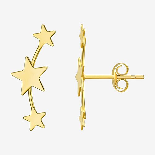Click here for Womens 10K Gold Star Drop Earrings  One Size prices