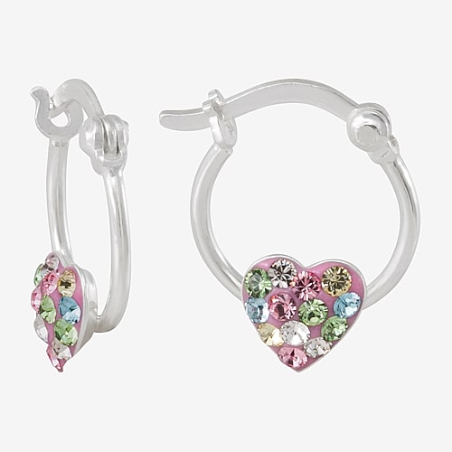 Click here for Girls Multi Color Crystal Sterling Silver 14.5mm H... prices