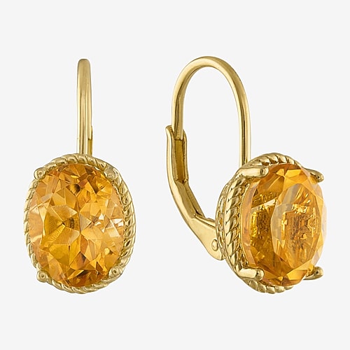 Click here for Genuine Gemstone 14K Gold Over Silver Oval Drop Ea... prices