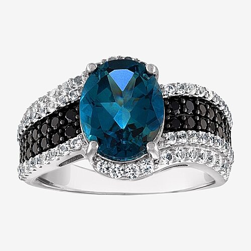 Click here for Womens Genuine Blue Topaz Sterling Silver Oval Coc... prices