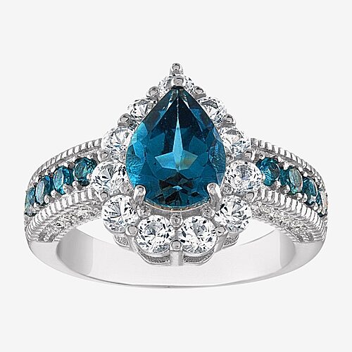 Click here for Womens Genuine Blue Topaz Sterling Silver Pear Coc... prices