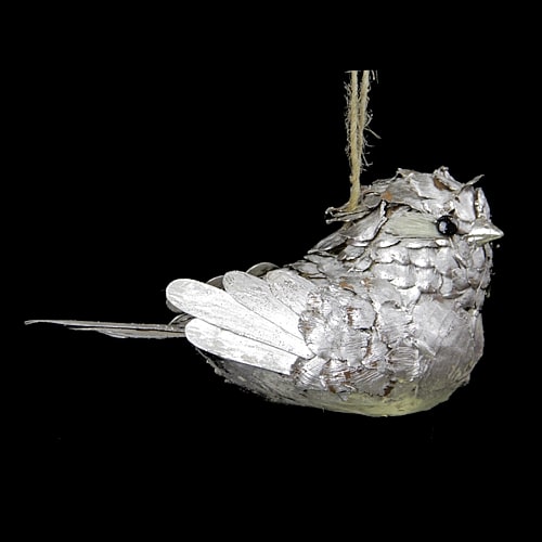 Click here for 8 Silver Glittered Pine Cone Bird Christmas Orname... prices