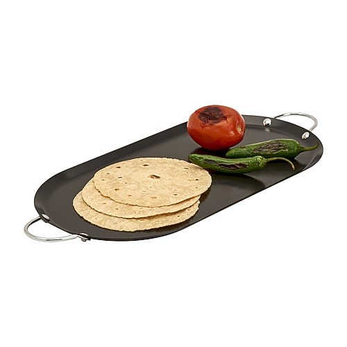 Click here for Infuse Latin Aluminum 15.75 x 7.75 Oval Comal - Bl... prices
