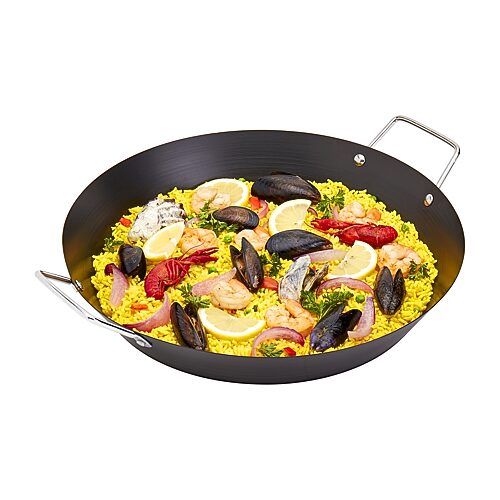 Click here for Infuse Latin Carbon Steel 15 Paella Pan - Black prices