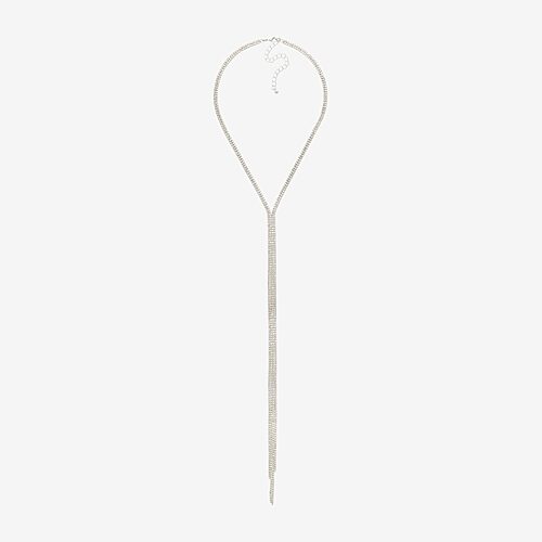 Click here for Bijoux Bar Silver Tone Womens Glass 18 1/2 Inch Y... prices
