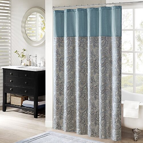 Click here for Madison Park Aubrey Jacquard Beaded Shower Curtain... prices