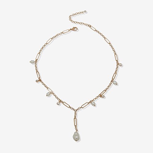 Click here for a.n.a Gold Tone Womens White 18 Inch Strand Neckla... prices
