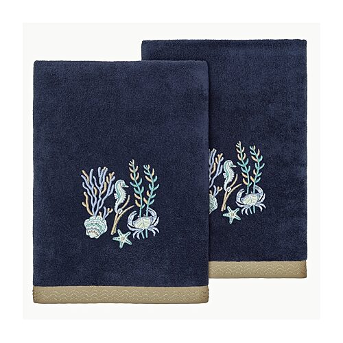 Click here for Linum Home Turkish Cotton Aaron Embellished 2-Pc.... prices