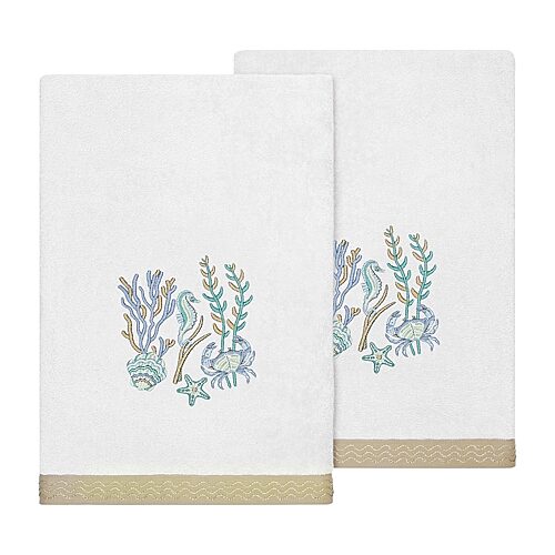 Click here for Linum Home Turkish Cotton Aaron Embellished 2-Pc.... prices