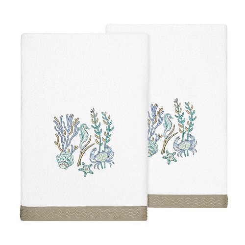 Click here for Linum Home Turkish Cotton Aaron Embellished 2-Pc.... prices