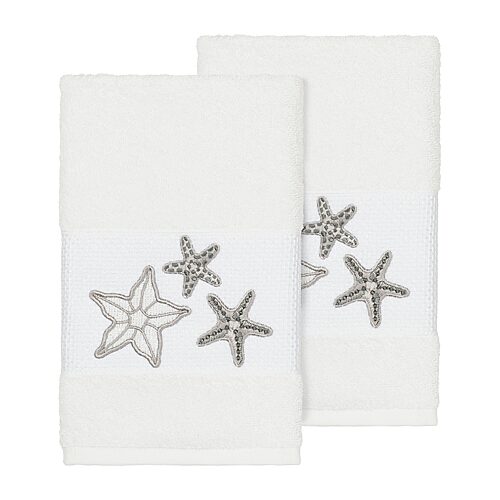 Click here for Linum Home Textiles Lydia 2-pc. Embellished Hand T... prices