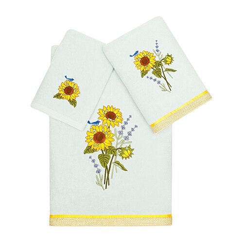 Click here for Linum Home Turkish Cotton Girasol Embellished 3-Pc... prices