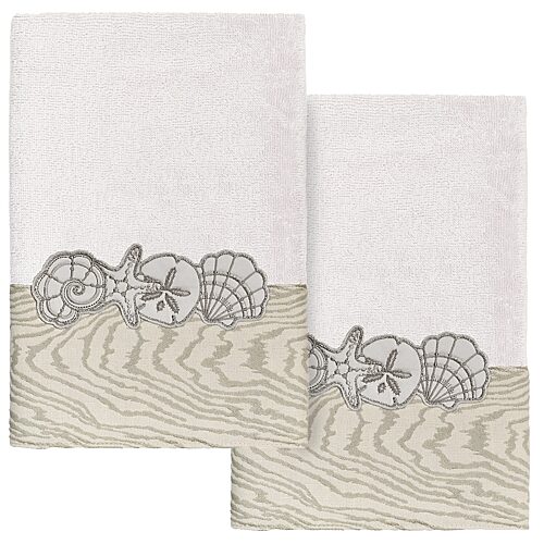 Click here for Linum Home Textiles Shell Row 2-pc. Embellished Ha... prices