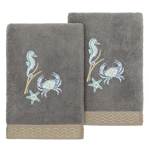 Click here for Linum Home Textiles Aaron 2-pc. Embellished Hand T... prices