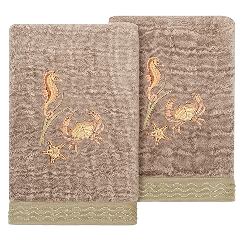 Click here for Linum Home Turkish Cotton Aaron Embellished 2-Pc.... prices