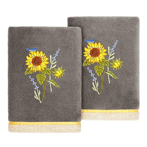 Click here for Linum Home Turkish Cotton Girasol Embellished 2-Pc... prices