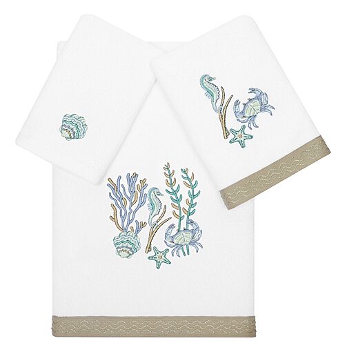 Click here for Linum Home Turkish Cotton Aaron Embellished 3-Pc.... prices