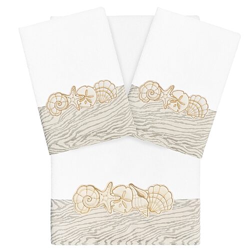 Click here for Linum Home Textiles Shell Row 3-pc. Bath Towel Set... prices