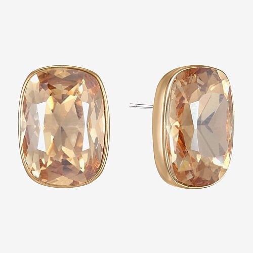 Click here for Monet Jewelry Gold Tone Glass 20mm Rectangular Stu... prices