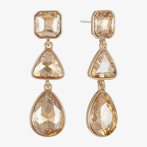 Click here for Monet Jewelry Gold Tone Womens Glass Triangle Cush... prices