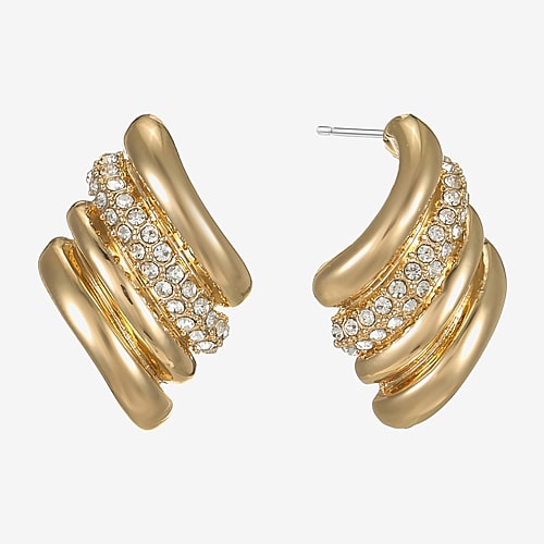 Click here for Monet Jewelry Pave Glass 23mm Diamond Stud Earring... prices