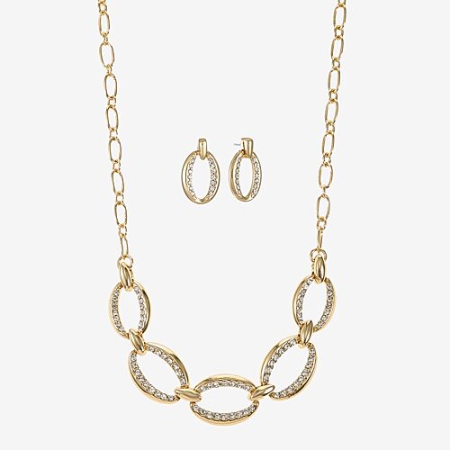 Click here for Liz Claiborne Link Frontal Collar Necklace & Drop... prices