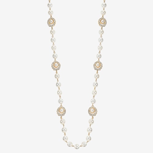 Click here for Monet Jewelry Gold Tone Halo Womens Glass 36 Inch... prices