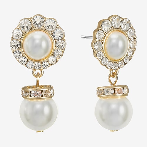Click here for Monet Jewelry Gold Tone Halo Womens Glass Simulate... prices