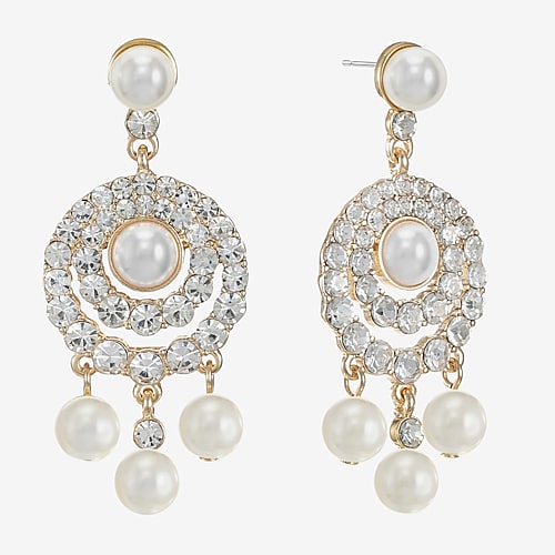 Click here for Monet Jewelry Gold Tone Halo Womens Glass Simulate... prices