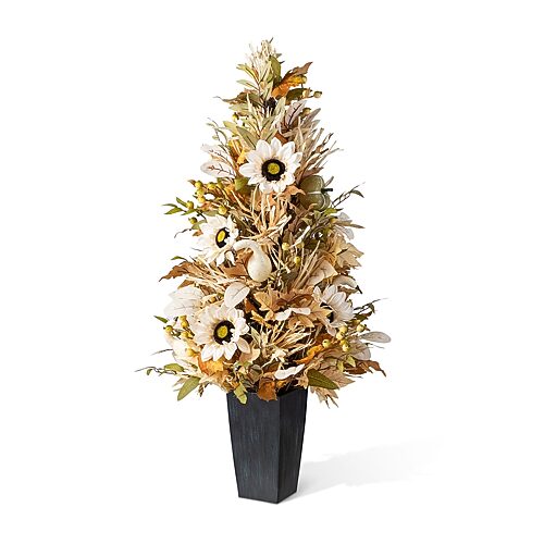 Glitzhome 36H Fall Neutral Sunflower  Pumpkin And Leaf Porch Tree Thanksgiving Tabletop Decor  One Size  Multiple Colors