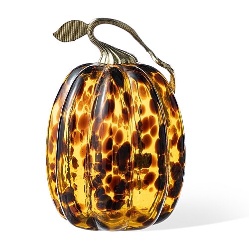 Click here for Glitzhome 8H Amber Dots Glass Pumpkin Thanksgiving... prices