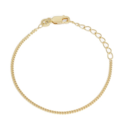 Click here for Childrens 14K Yellow Gold Over Silver Curb Chain B... prices