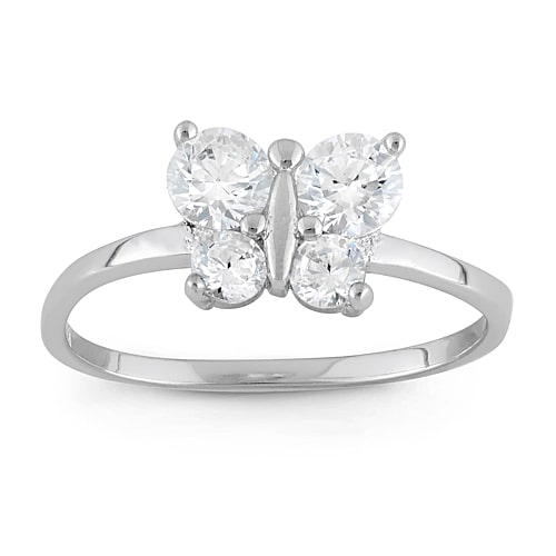 Click here for Girls Cubic Zirconia Sterling Silver Butterfly Del... prices