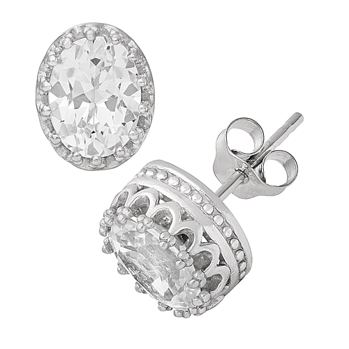 Click here for Lab Created White Sapphire Sterling Silver 10mm St... prices