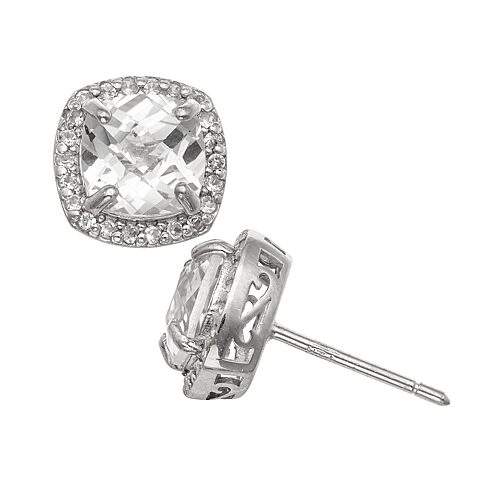 Click here for Lab Created White Sapphire Sterling Silver 10mm St... prices