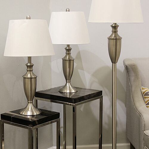 Click here for Stylecraft Geneva 3-pc. Lamp Set  One Size  Silver prices