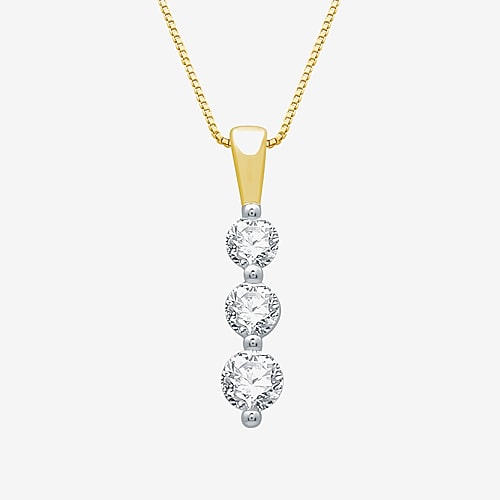 Click here for 3-Stone Linear (H-I / I1) Womens 1/2 CT. T.W. Lab... prices