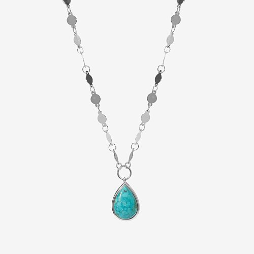 Click here for Womens Enhanced Blue Turquoise Sterling Silver 16... prices
