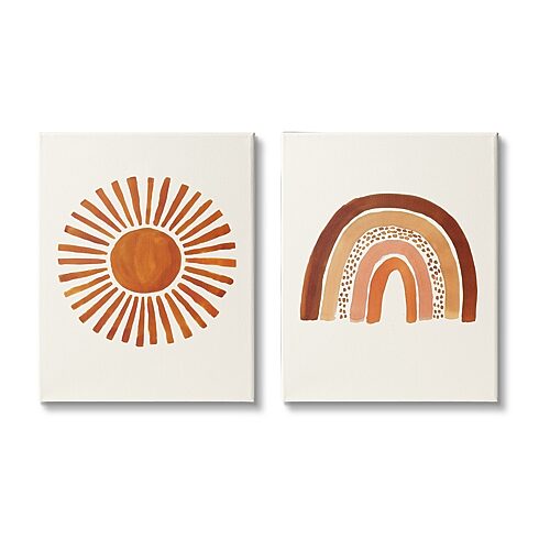Click here for Stupell Industries Orange Sun Patterned Rainbow 2-... prices