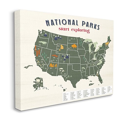 Click here for Stupell Industries National Parks Map With Key Can... prices
