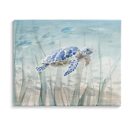 Click here for Stupell Industries Baby Sea Turtle Blue Canvas Art... prices
