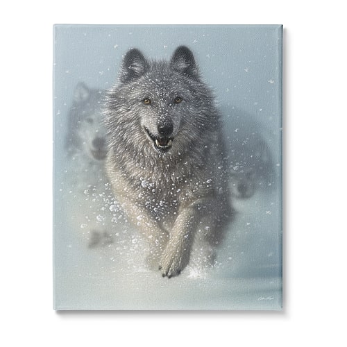 Click here for Stupell Industries Wolves Running Through Snow Can... prices