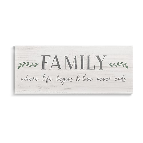 Click here for Stupell Industries Family Life Begins Love Never E... prices