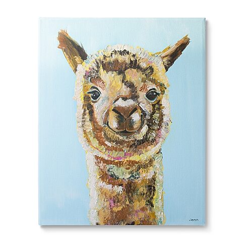 Click here for Stupell Industries Happy Llama Farm Animal Face Ca... prices