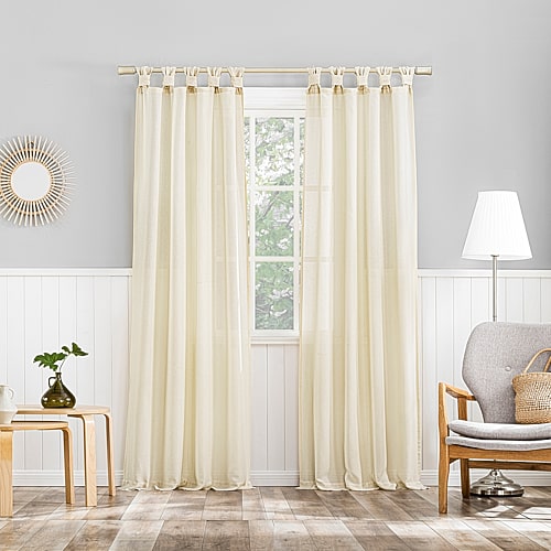 Click here for Hathaway Twist Tab Semi-Sheer Tab Top Curtain Pane... prices