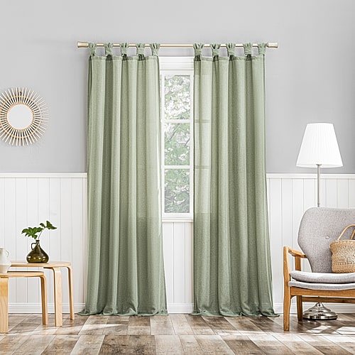 Click here for No 918 Hathaway Tab Top Sheer Single Curtain Panel... prices