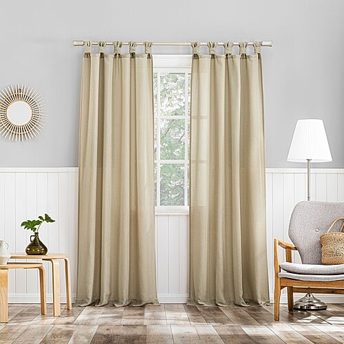 Click here for Hathaway Twist Tab Semi-Sheer Tab Top Curtain Pane... prices