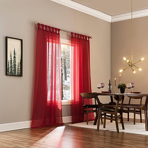 Click here for Krista Holiday Twist Tab Sheer Tab Top Curtain Pan... prices